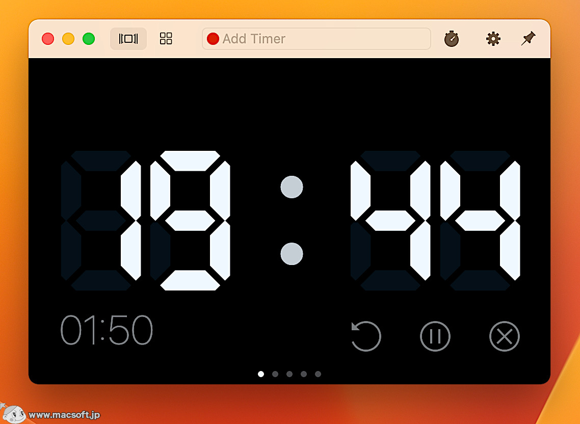 Timer RH 2.10.3 - メニューバーから「ひも」を引っ張って時間をセットできるタイマー - 新しもの好きのダウンロード