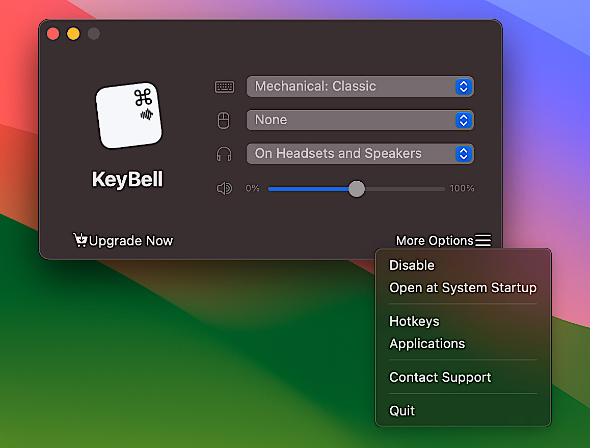 KeyBell 3.0.5 - キーボードのタイピングやマウスのクリックに合わせて効果音を鳴らす - 新しもの好きのダウンロード