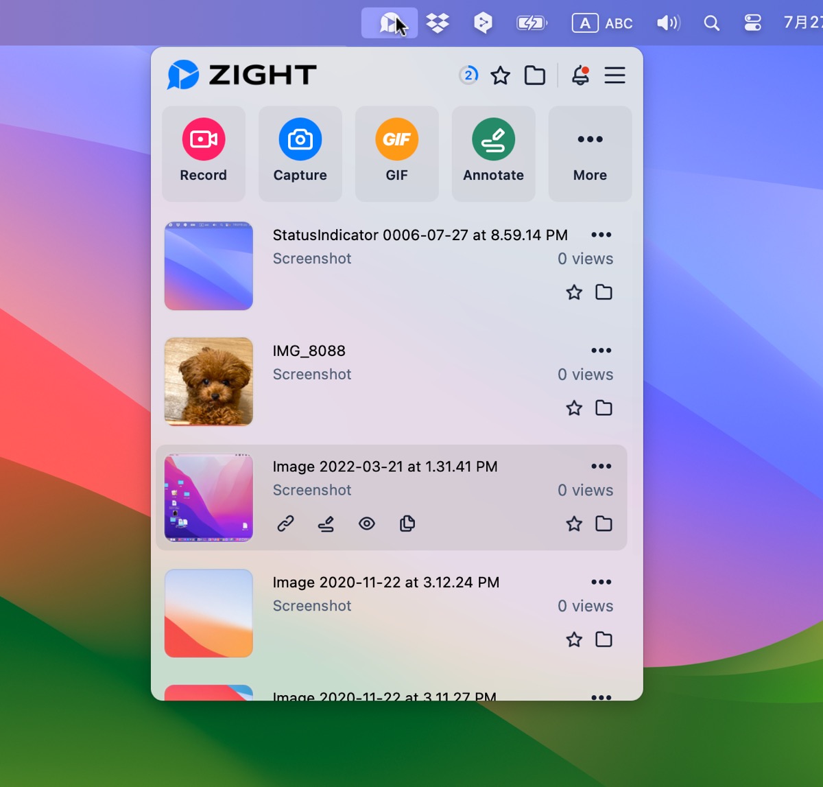 Zight Screen Recorder 8.5.3 - 画面をキャプチャして共有できるサービス「Zight」をメニューバーから利用 ...