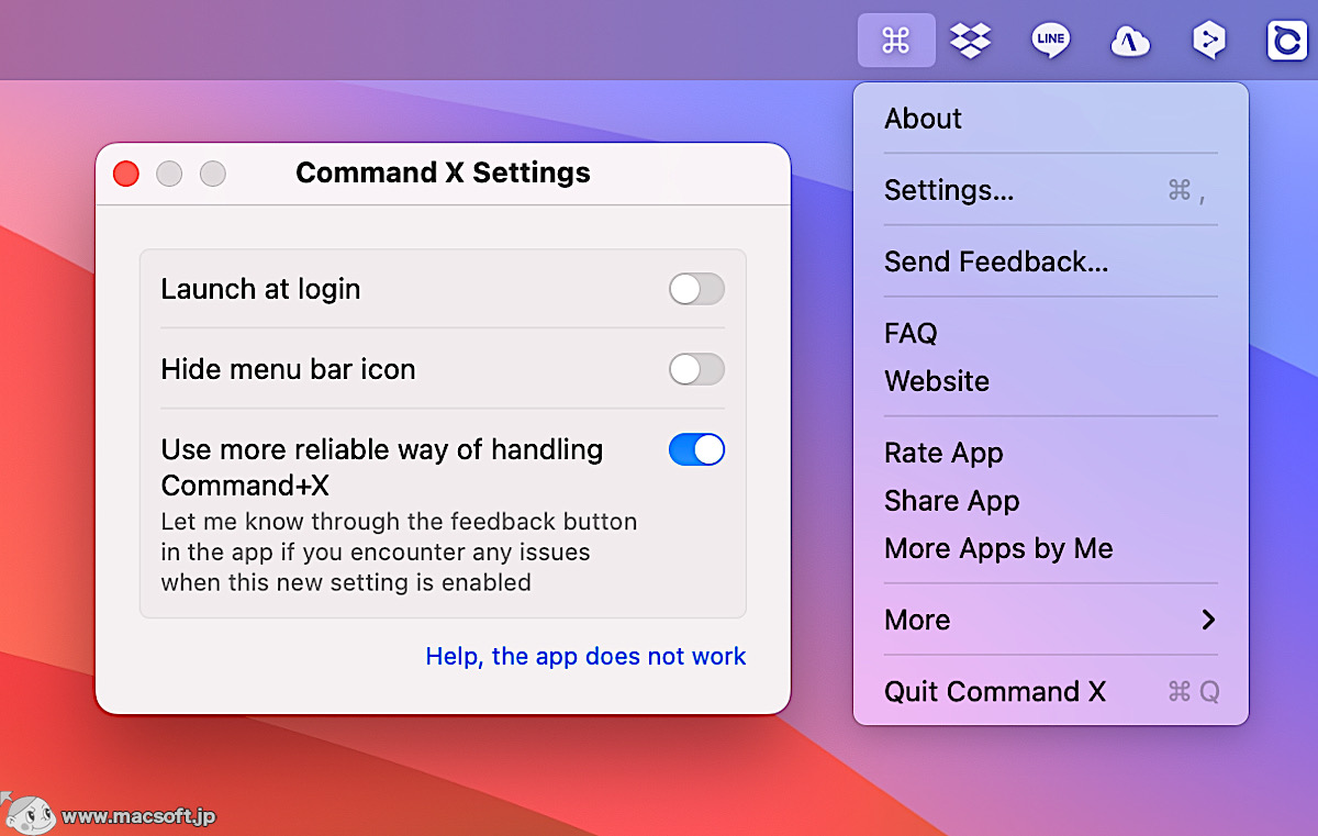 Command X 1.5.3 - ファイルやフォルダの「カット＆ペースト」を実現 - 新しもの好きのダウンロード