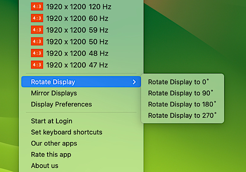 Resolution Switcher 3.3 - ディスプレイ解像度をメニューバーからワンタッチで切り替え - 新しもの好きのダウンロード