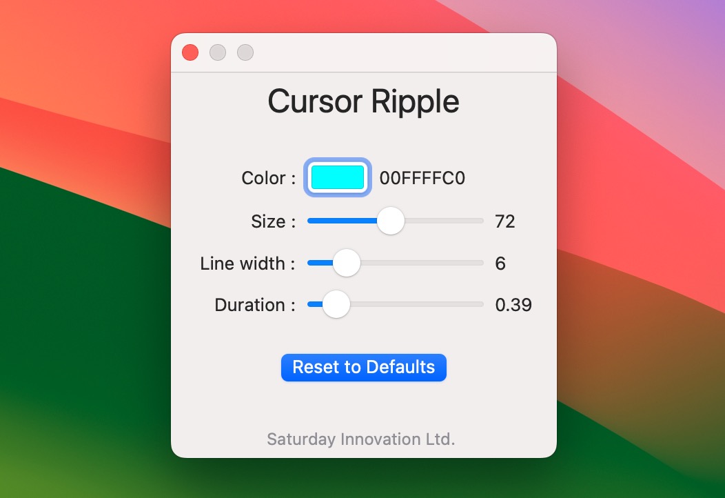 CursorRipple 1.1 - マウスをクリックするとカーソルから波紋が広がる - 新しもの好きのダウンロード