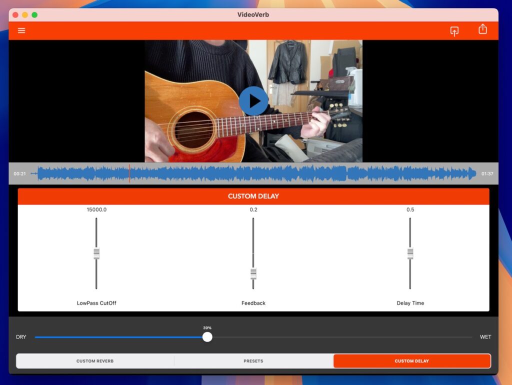 VideoVerb 3.6 - 動画の音声にリバーブ／ディレイを追加 - 新しもの好きのダウンロード